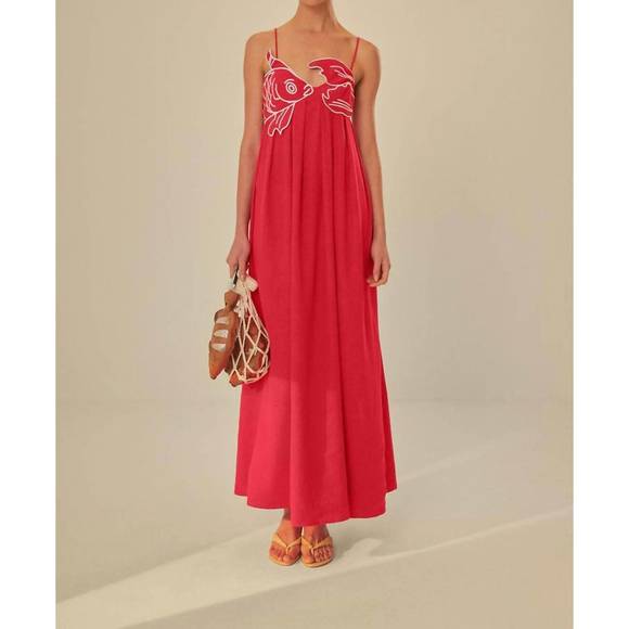FARM Rio | Dresses | New Farm Rio Fish Top Maxi Dress In Red | Poshmark